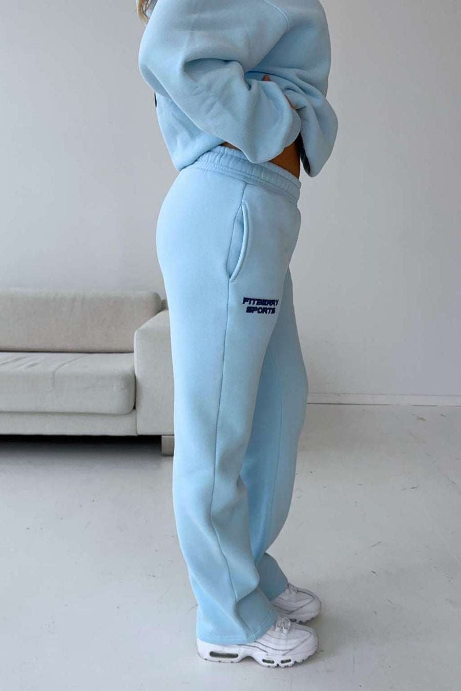 Straight Leg Joggers - Ice Blue | Fitberry Original Edit – Fitberry Sports