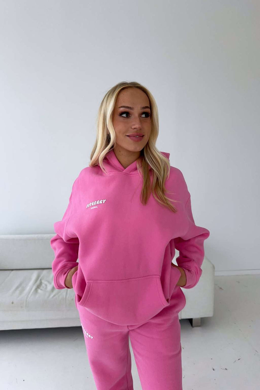 Oversized Hoodie - Sweet Berry Pink | Fitberry Sporty – Fitberry Sports